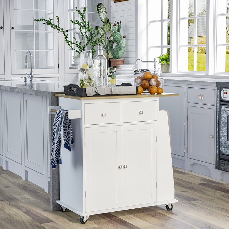 August Grove Wood Kitchen Cart | Wayfair.co.uk