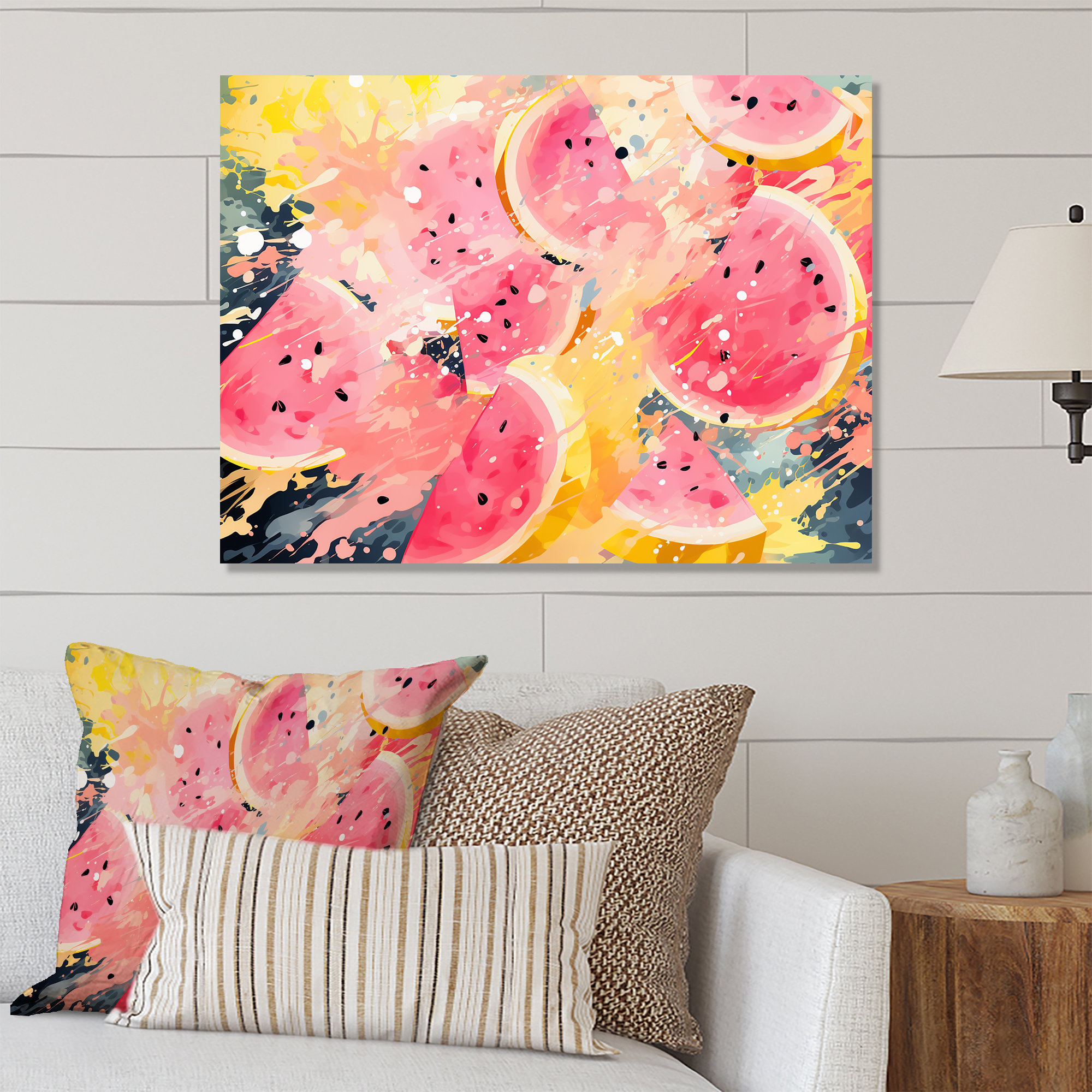 Ivy Bronx Yellow Fruitful Watermelons Explosion II - Melon Metal Wall ...