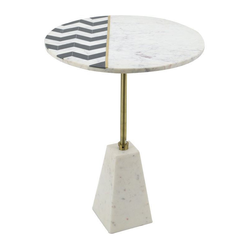 Everly Quinn Genuine Marble Pedestal End Table | Wayfair