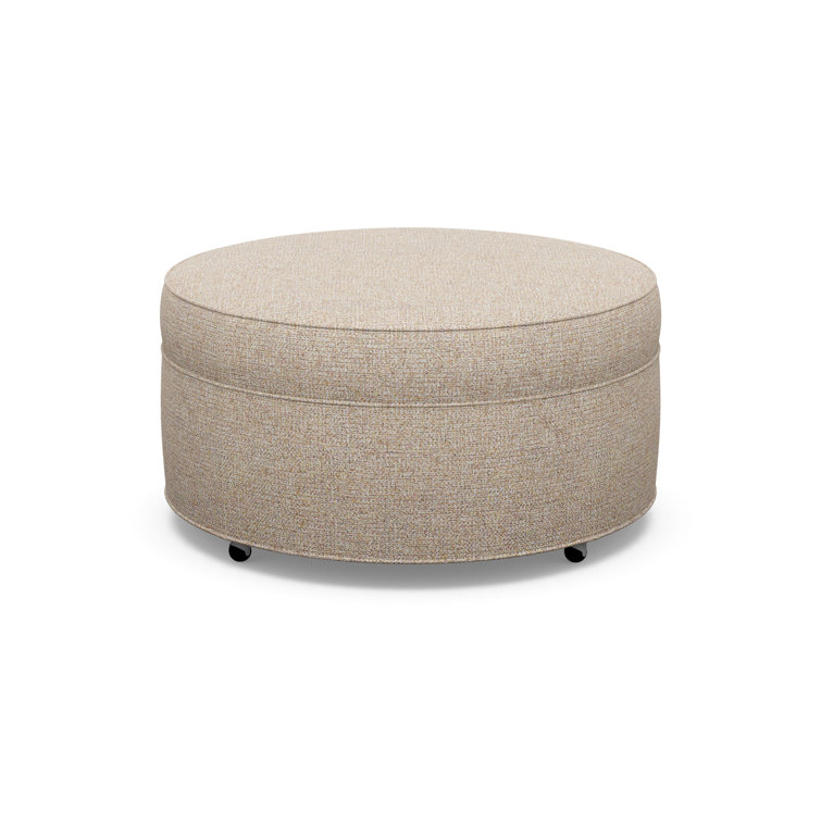 Paul Robert 42" Wide Round Cocktail Ottoman with Casters | Perigold