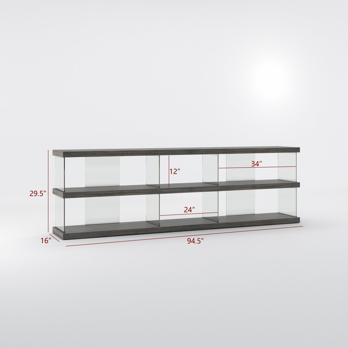 Ivy Bronx Chrystal Modern Glass-panel Display Shelf | Wayfair