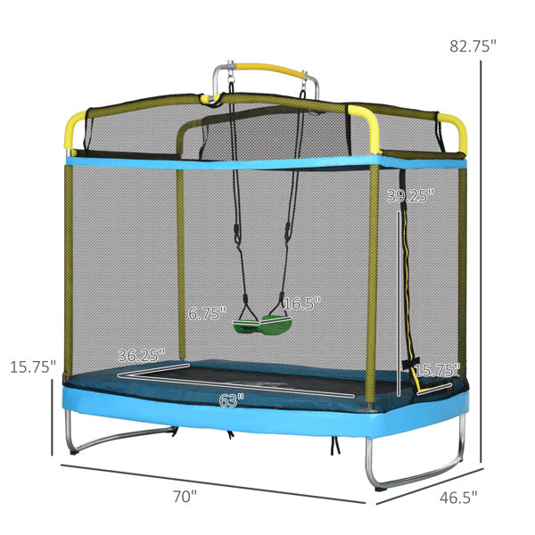 Qaba 70.1" W x 46.5" D Kid / Toddler Trampoline & Reviews | Wayfair