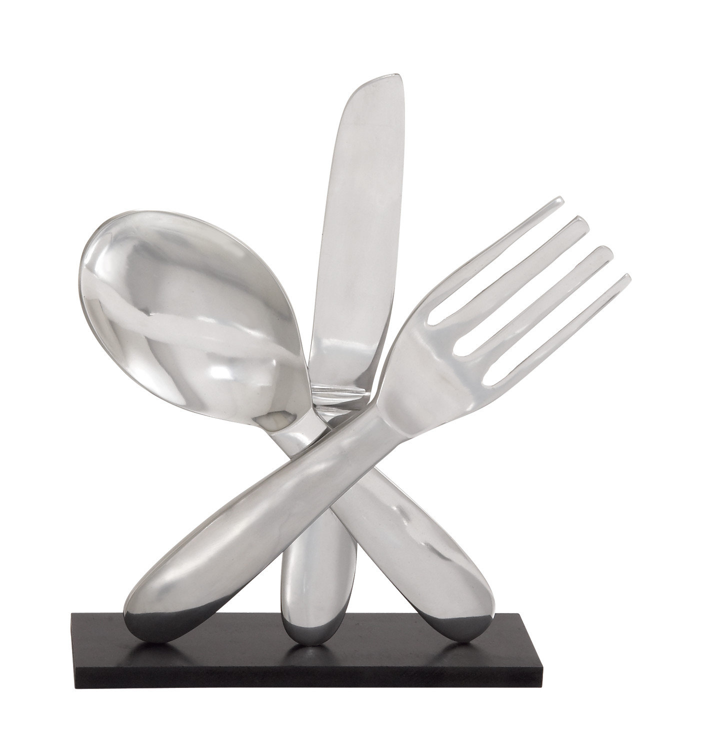 Ebern Designs Shannan Aluminum Metal Utensils Decorative Silver ...