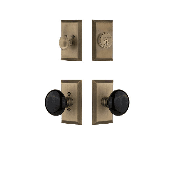 Nostalgic Warehouse Studio Entry Set With Black Porcelain Knob In ...