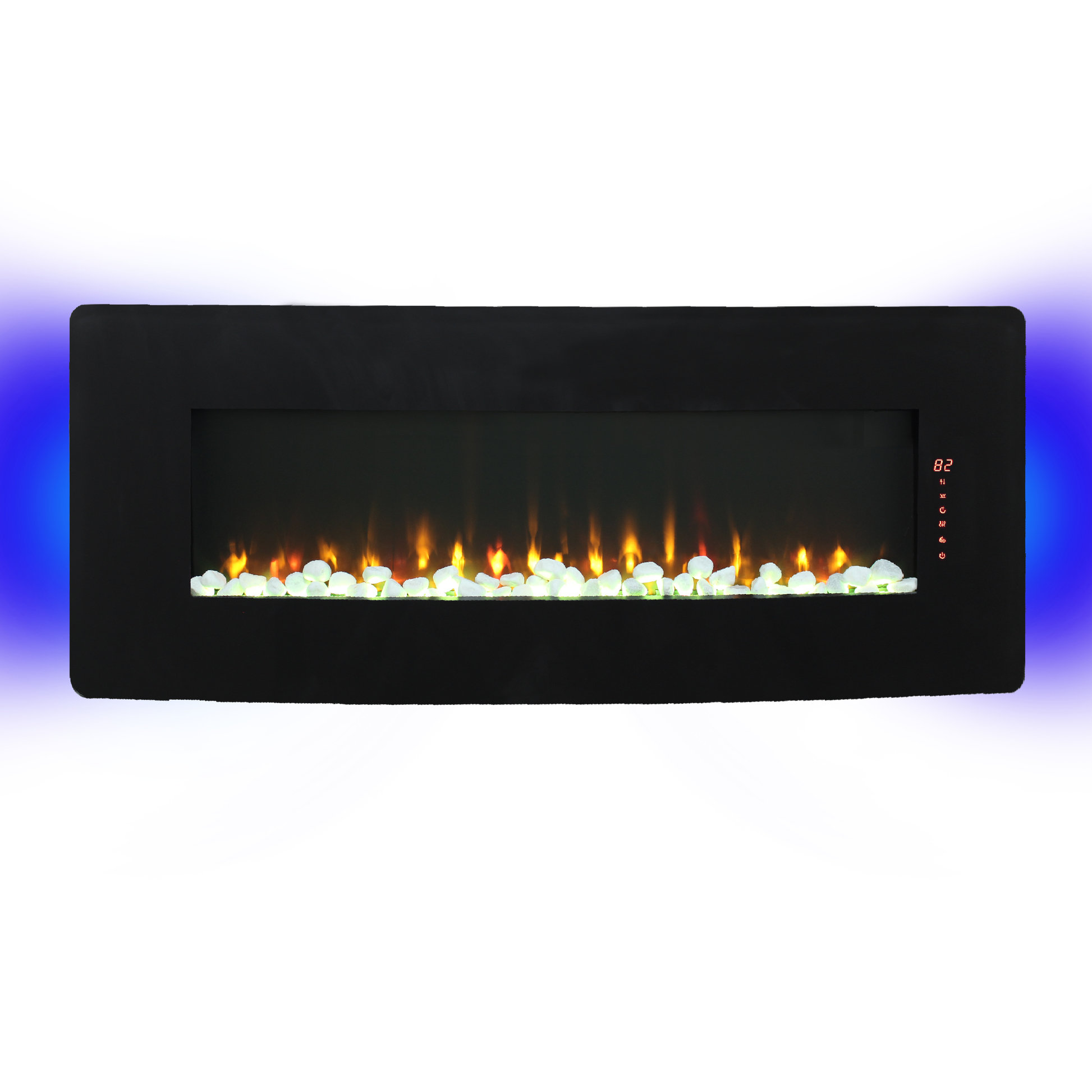 Brayden Studio® 48" Curved Wall Mounted Electric Fireplace - 5000 /H ...