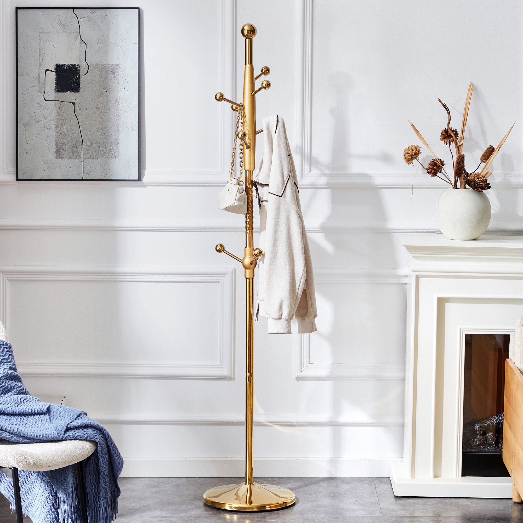 Ivy Bronx Modern Stainless Steel Hangers, Hangers With 9 Hooks | Wayfair