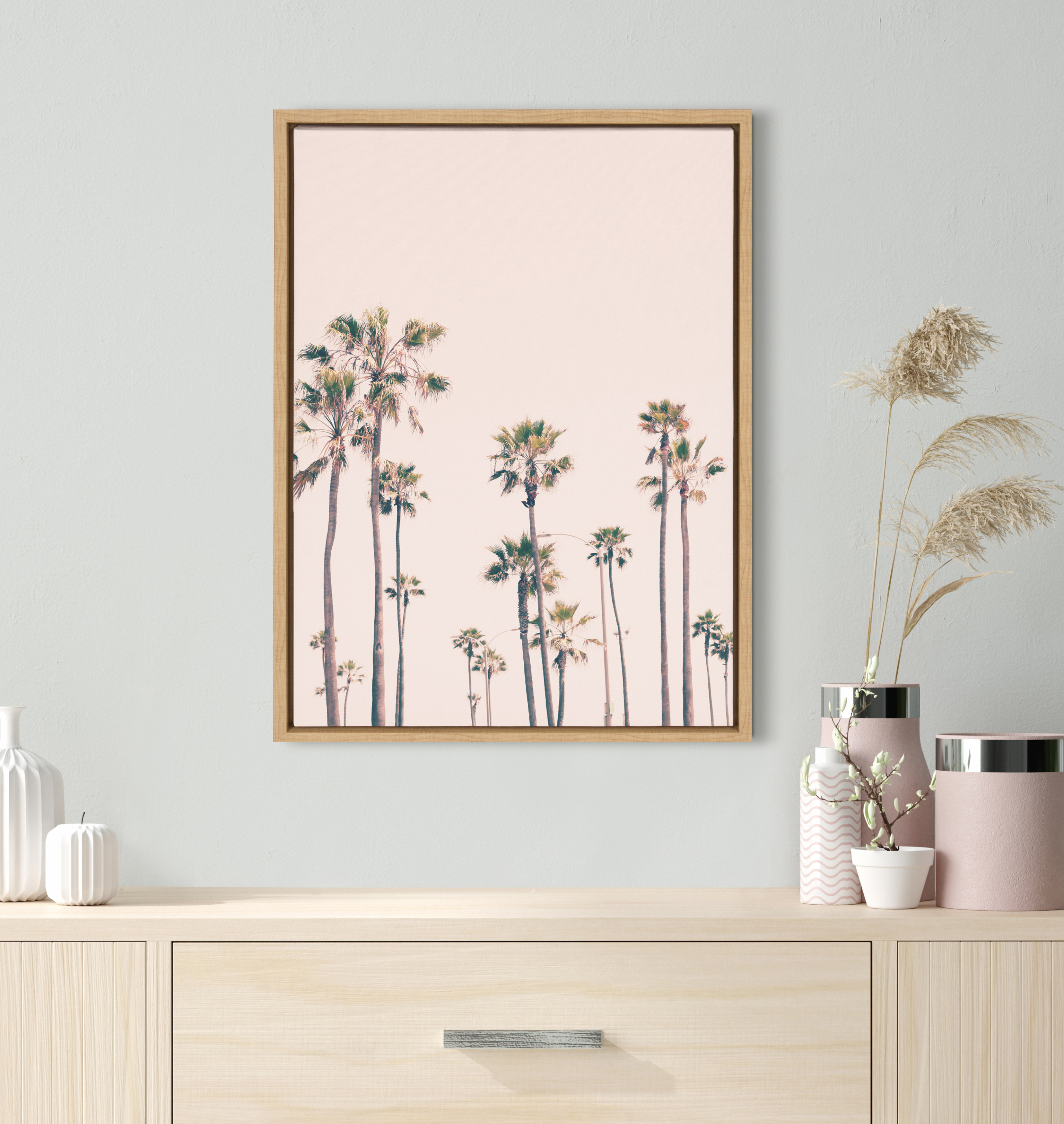 Latitude Run® Albia 'Pink Palm Tree Paradise' by Caroline Mint ...