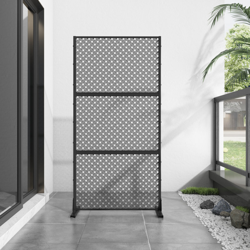 MAYEERTY Galvanized Sheet Metal Privacy Screen | Wayfair