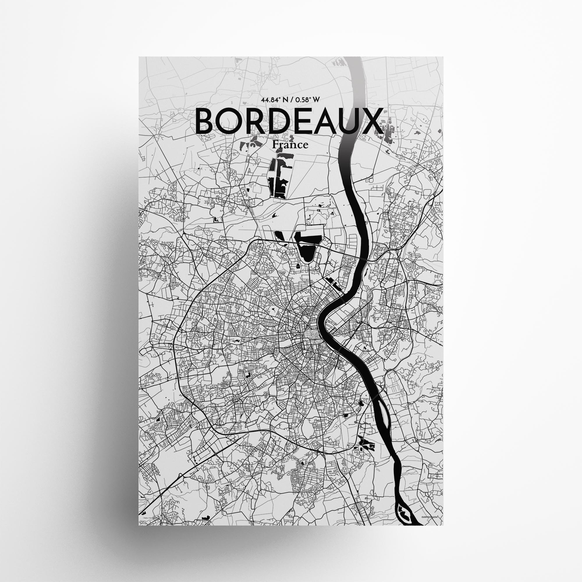 17 Stories Bordeaux City Map Graphic Art In Ink - Wayfair Canada
