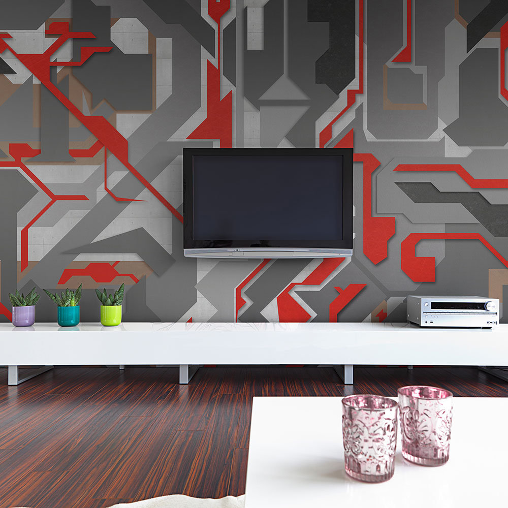 East Urban Home Abstract Geometric Paths Wall Mural | Wayfair