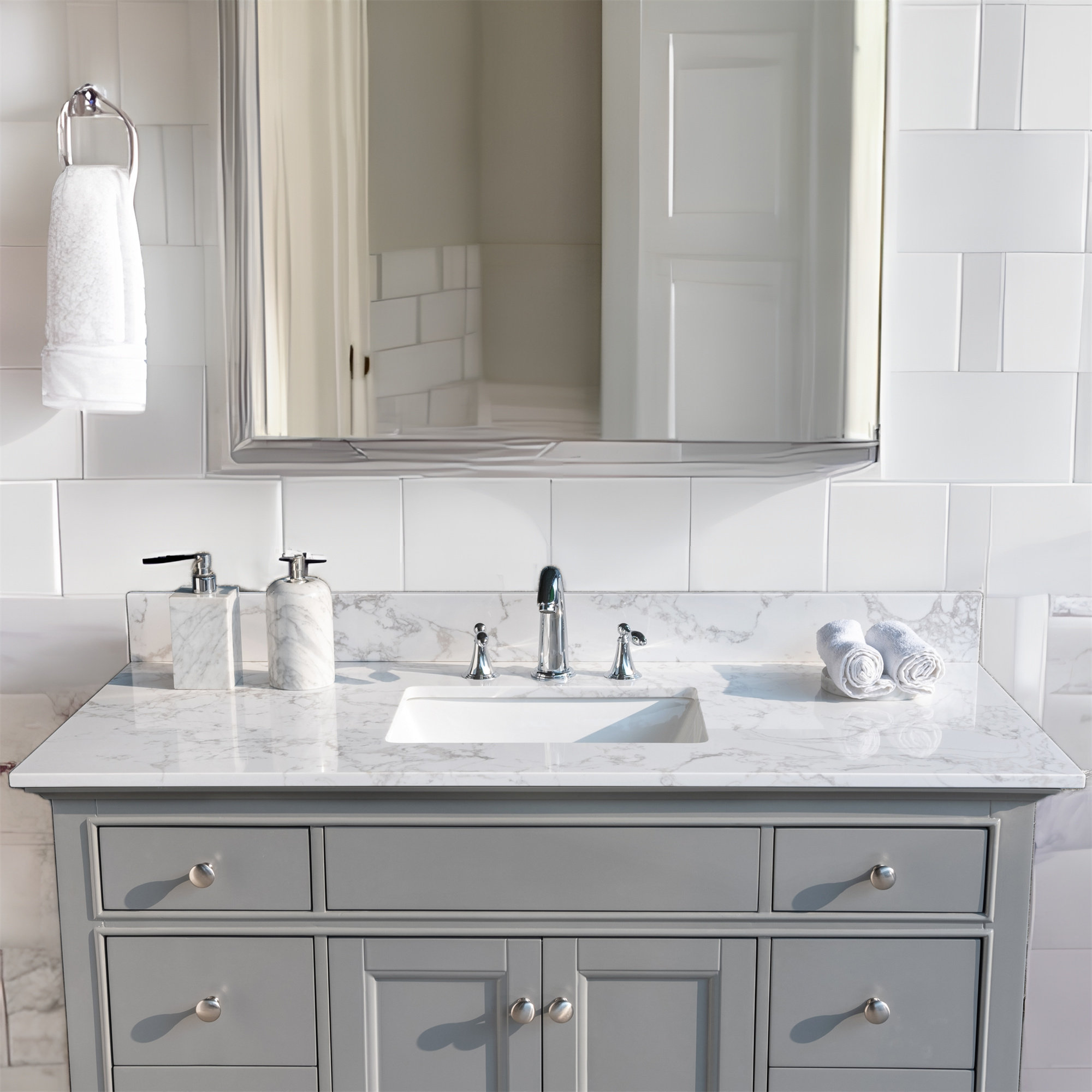 MONSFEST Bathroom Stone Vanity Top Engineered Stone - Wayfair Canada