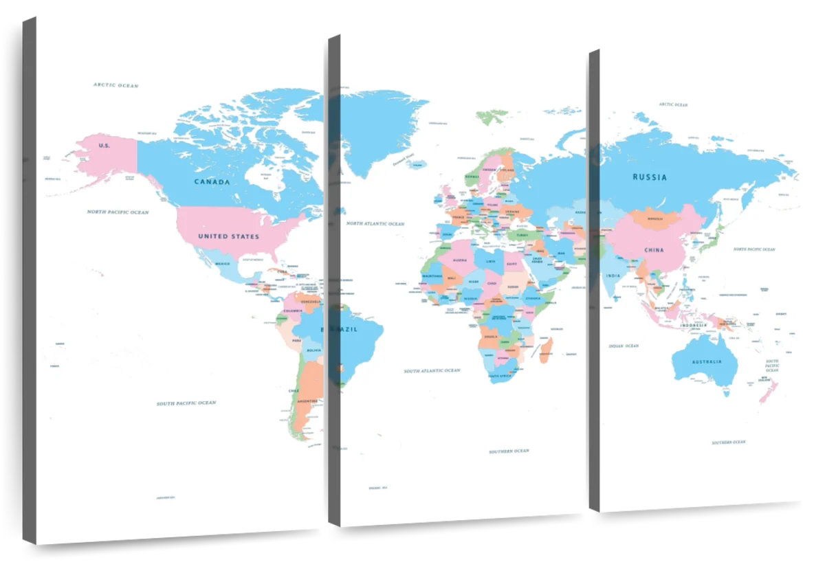 Latitude Run® Pastel Countries World Map | Wayfair