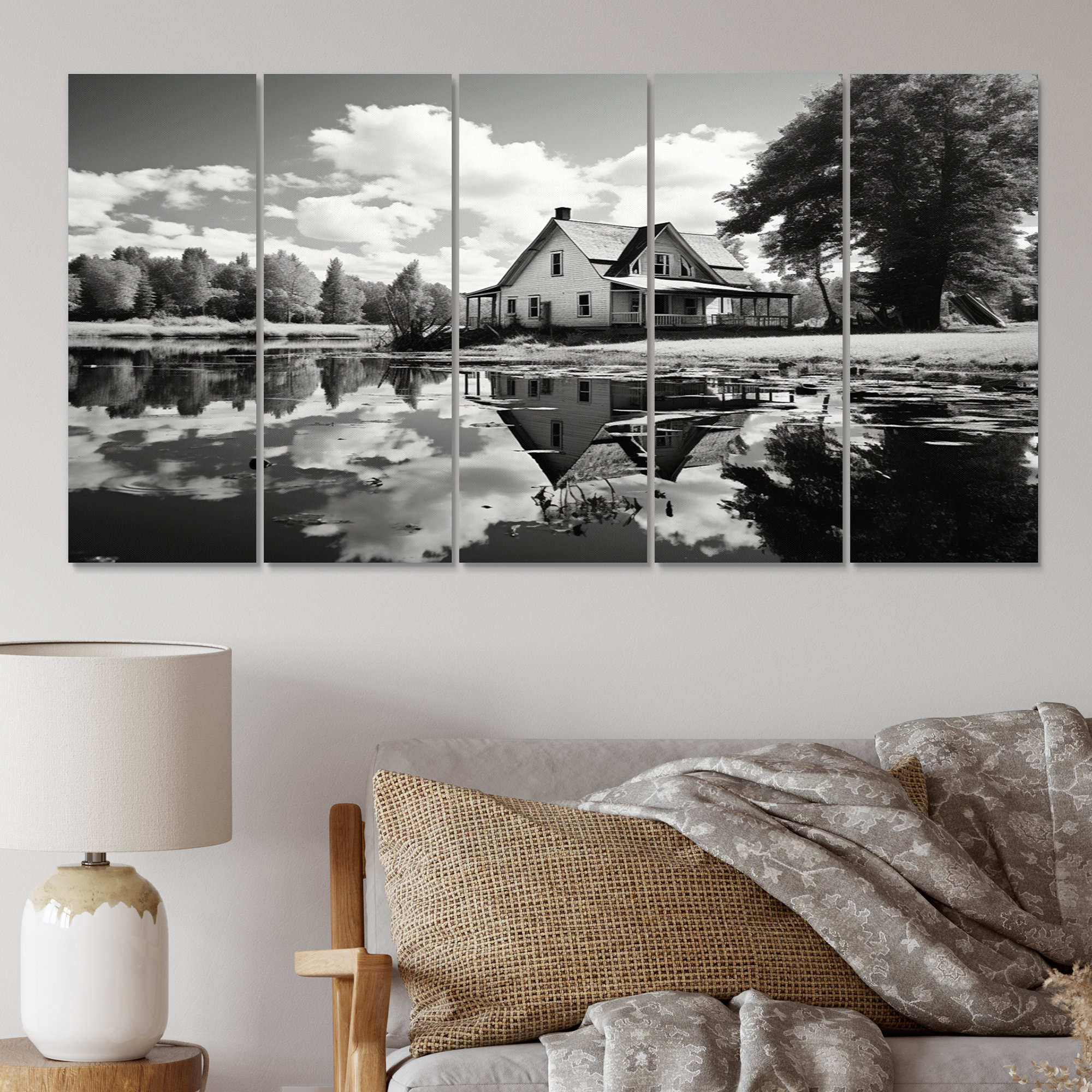 Ebern Designs Farmhouse Rural Reflections On Canvas 5 Pieces Print ...
