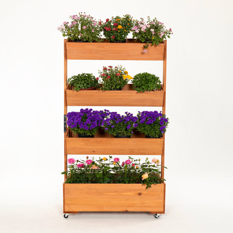Millwood Pines H58" Debruyne Wood Vertical Garden Raised Garden Bed ...