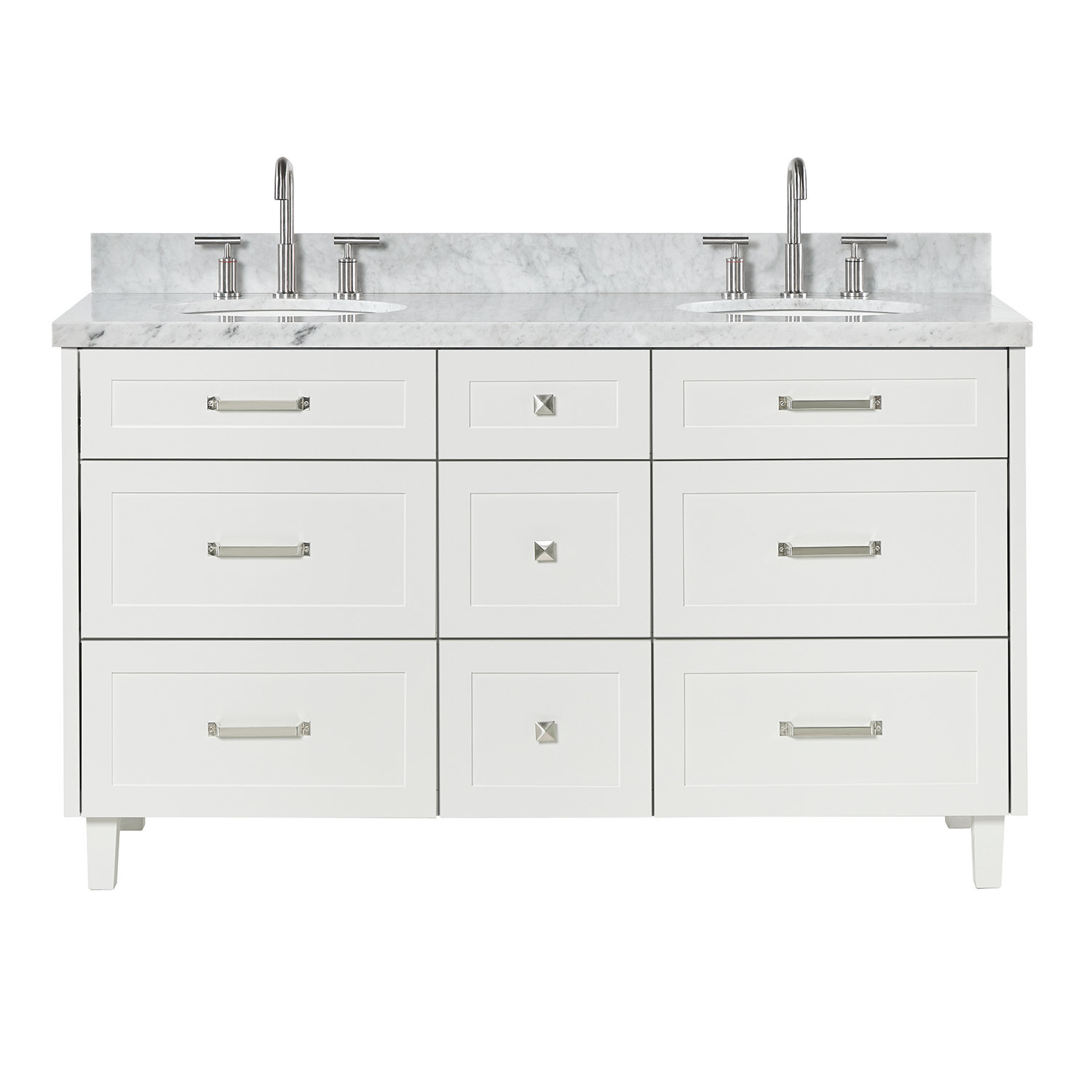 Ariel Bath Ariel Monrow 61 Inch Double Oval Sink Bathroom Vanity With ...