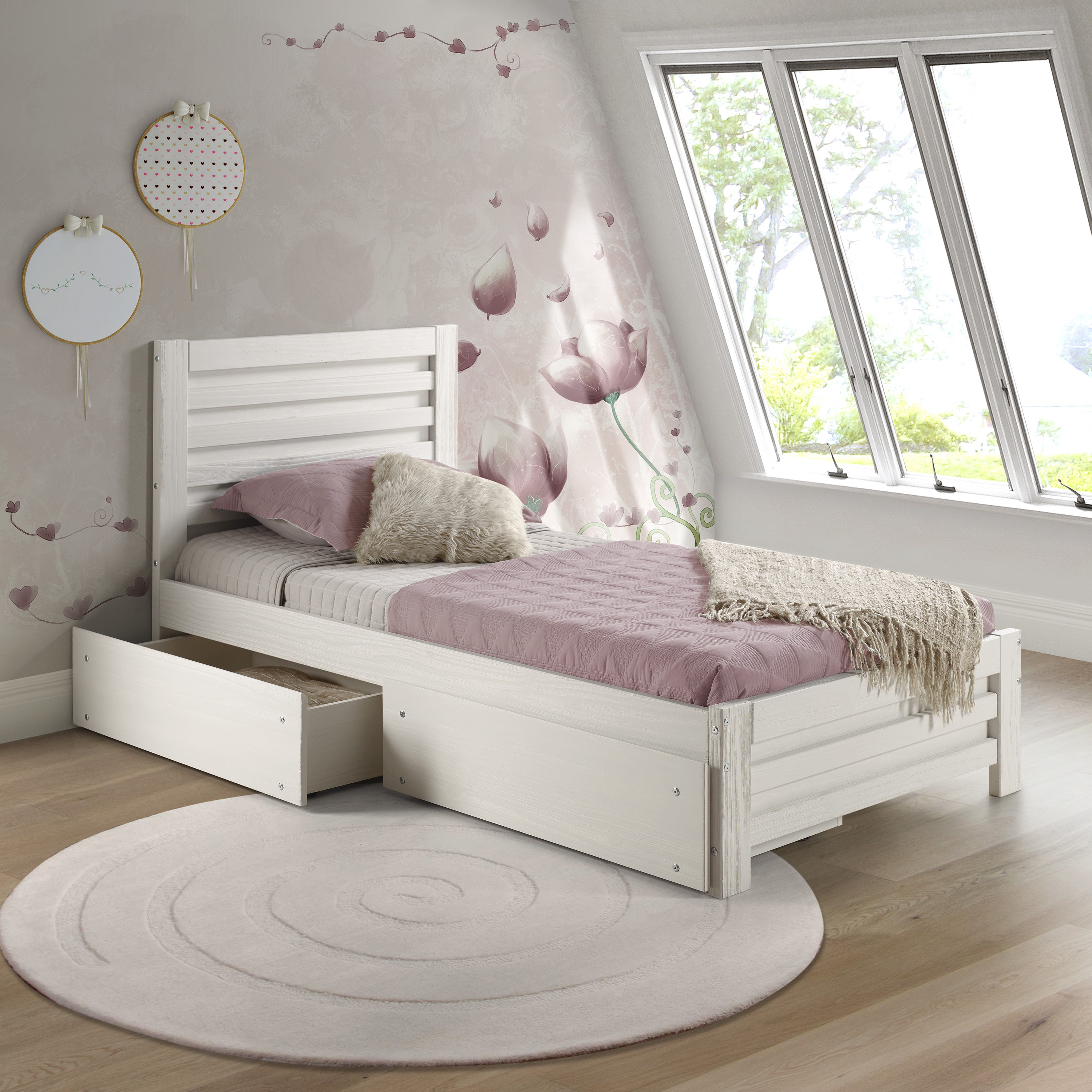 Lark Manor Lit plateforme en bois massif avec tiroirs Esser par Lark Manor ™ et Commentaires ...