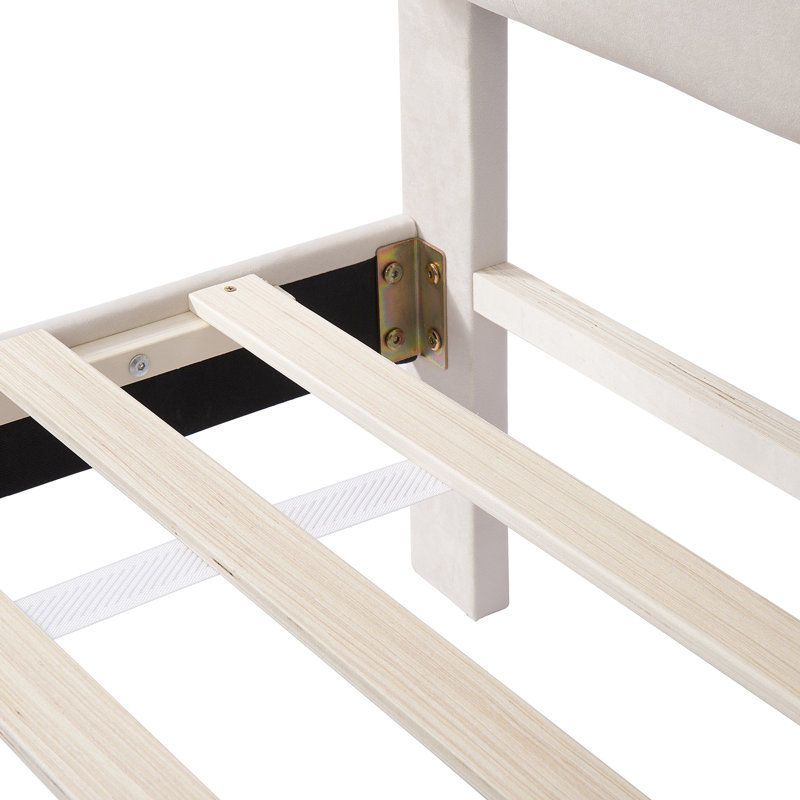 Brayden Studio Upholstered Bed Frame 140 X 200 Cm With Storage Drawers ...