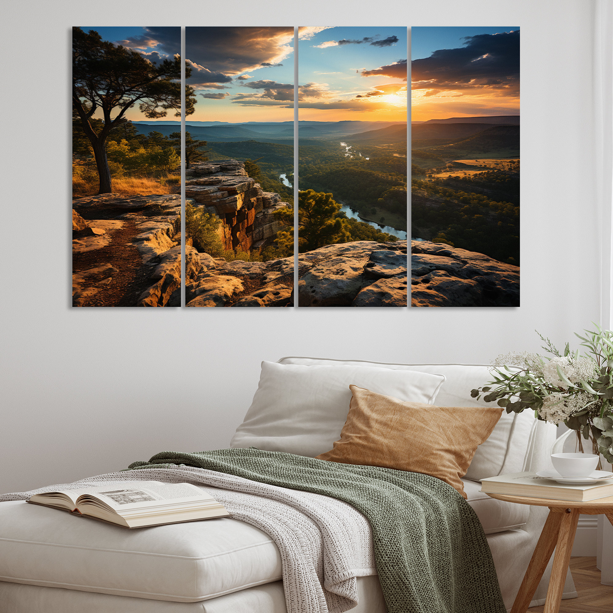 Millwood Pines Virginia Landscape Sunrise On Canvas 4 Pieces Print ...
