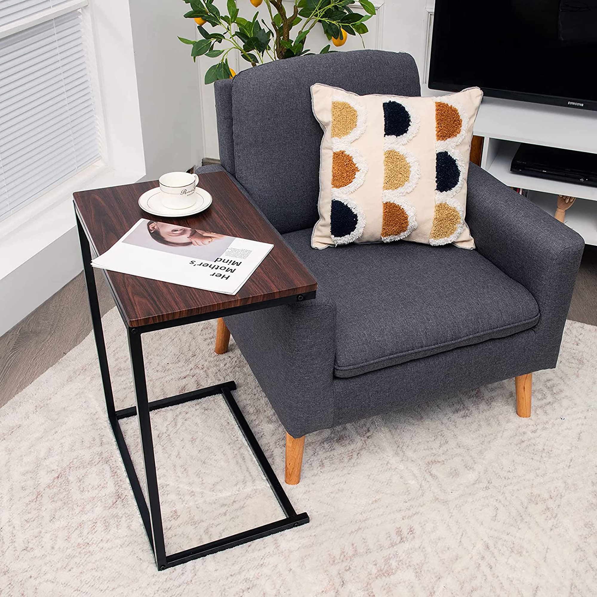 Costway 22''x14''x26'' Sofa Side End Table Laptop Holder Multiple Stand ...