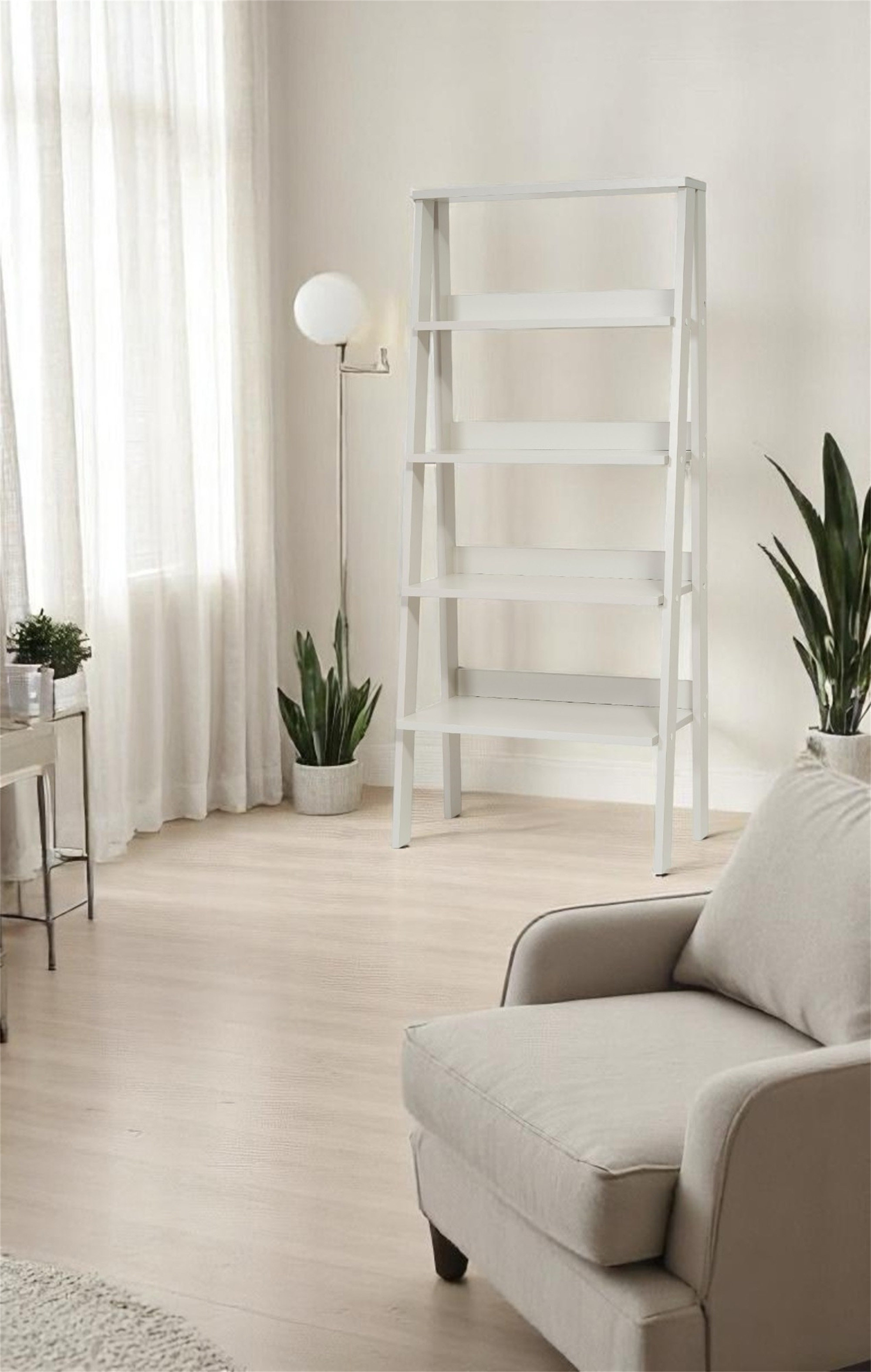 17 Stories Furnish Home Store Otavio 5 Tier Modern Ladder Bookshelf ...