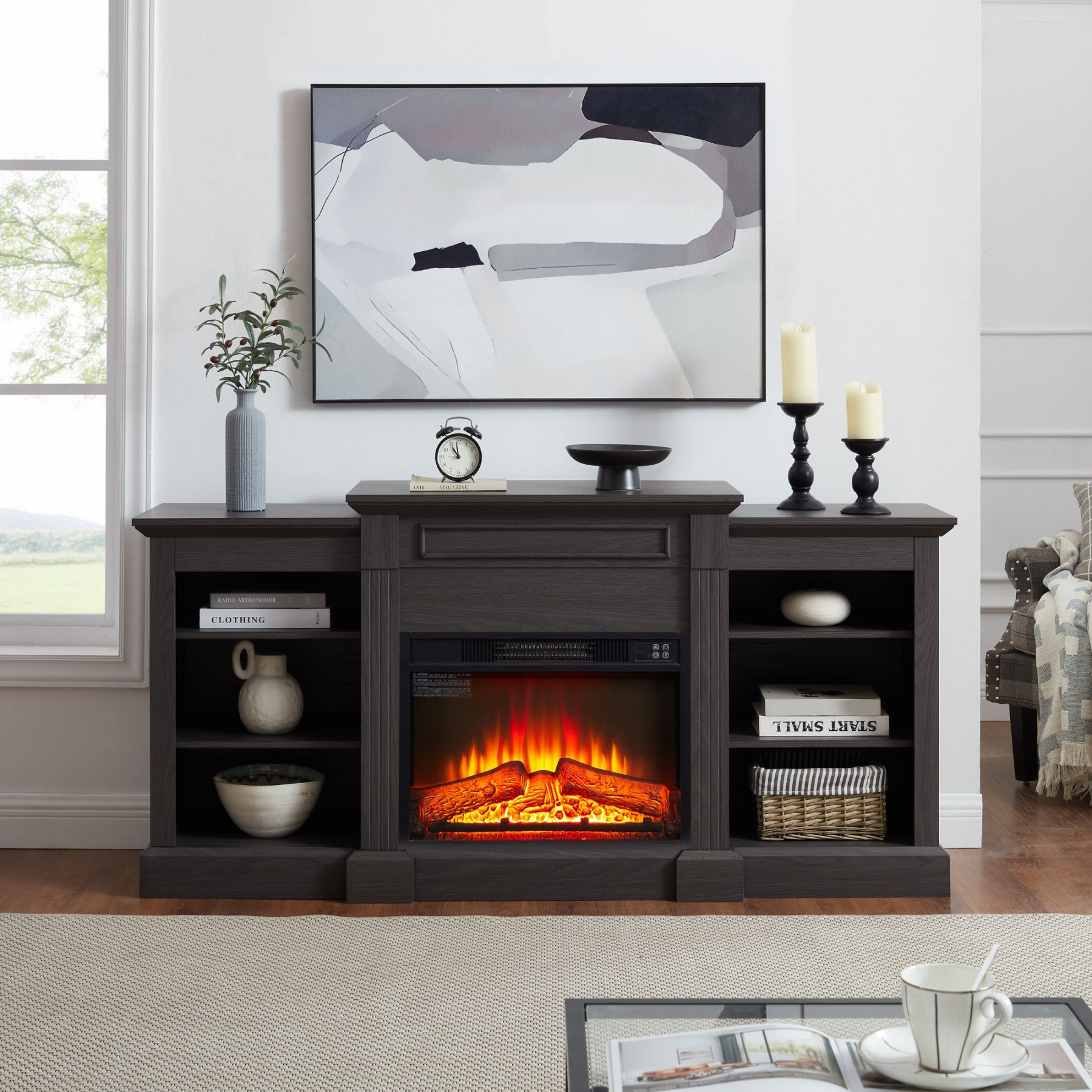 Red Barrel Studio® Media Console Table with Large Storage Cabinet | Wayfair