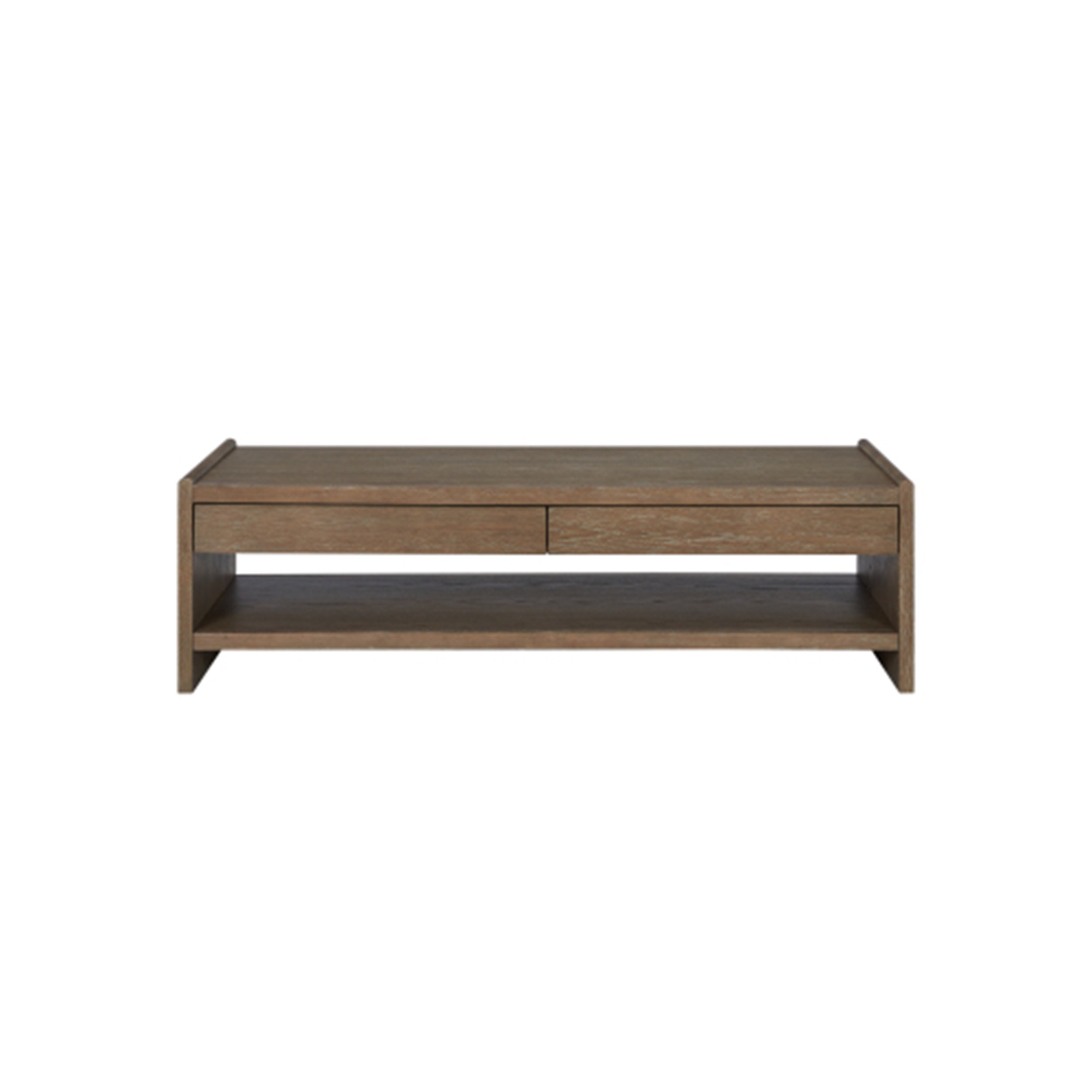 Gracie Oaks Cocoa Wood Top 2-Drawer Cocktail Table for Living Room | Wayfair