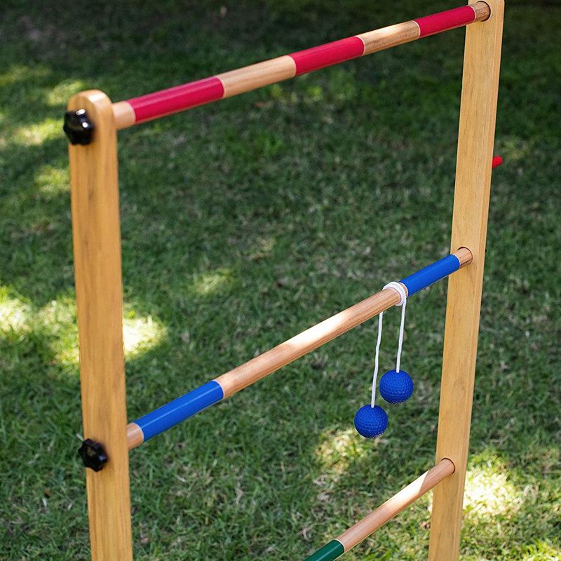 Yard Games Backyard Outdoor Wooden Double Ladder Toss Game Set w/ Case ...
