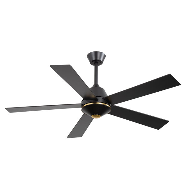 Latitude Run® 52 Inch Black Modern Ceiling Fans With Remote Control ...