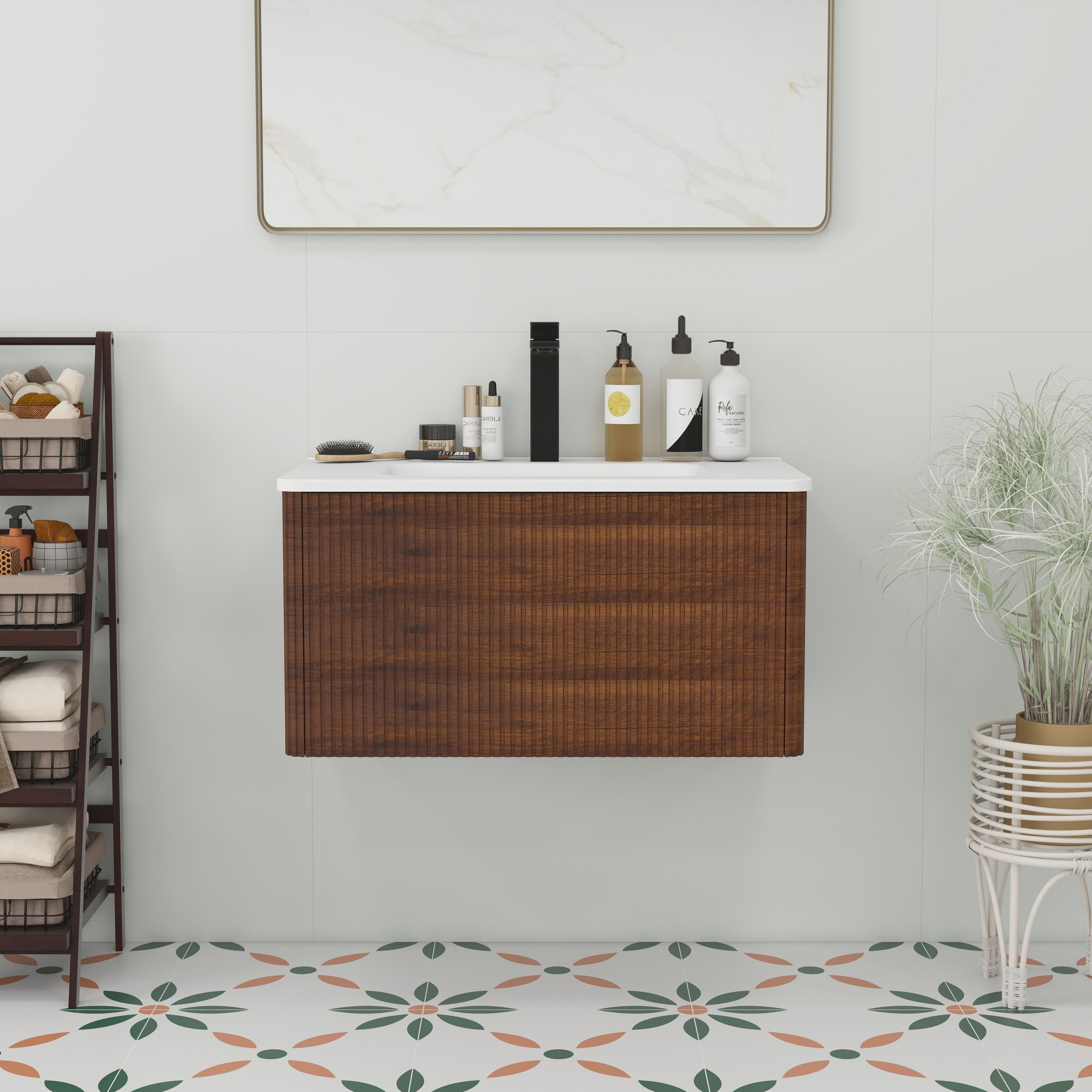 Wrought Studio Wall Mounted Floating Bathroom Vanity | Wayfair