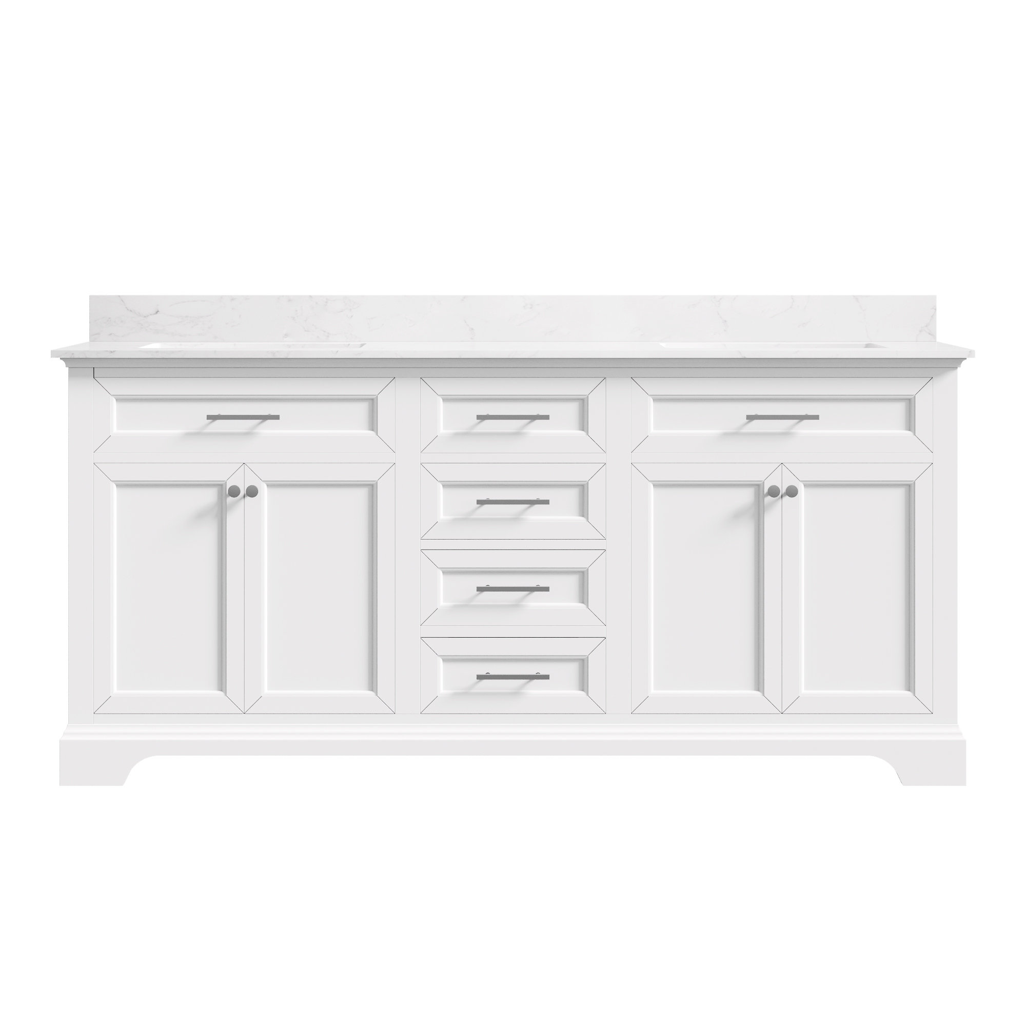 DeerValley 72'' Bathroom Vanity Double Sink Top with Backsplash, Pre ...