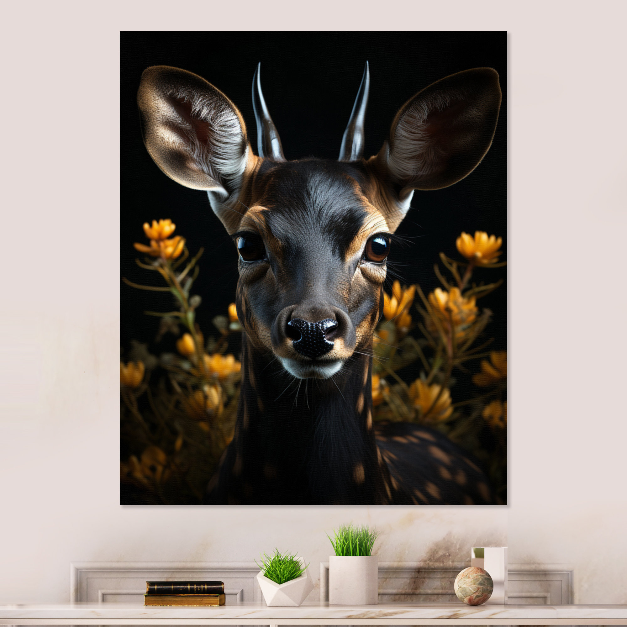 Ebern Designs Black Antelope Photo Selfie II - Animals Antelope Metal ...