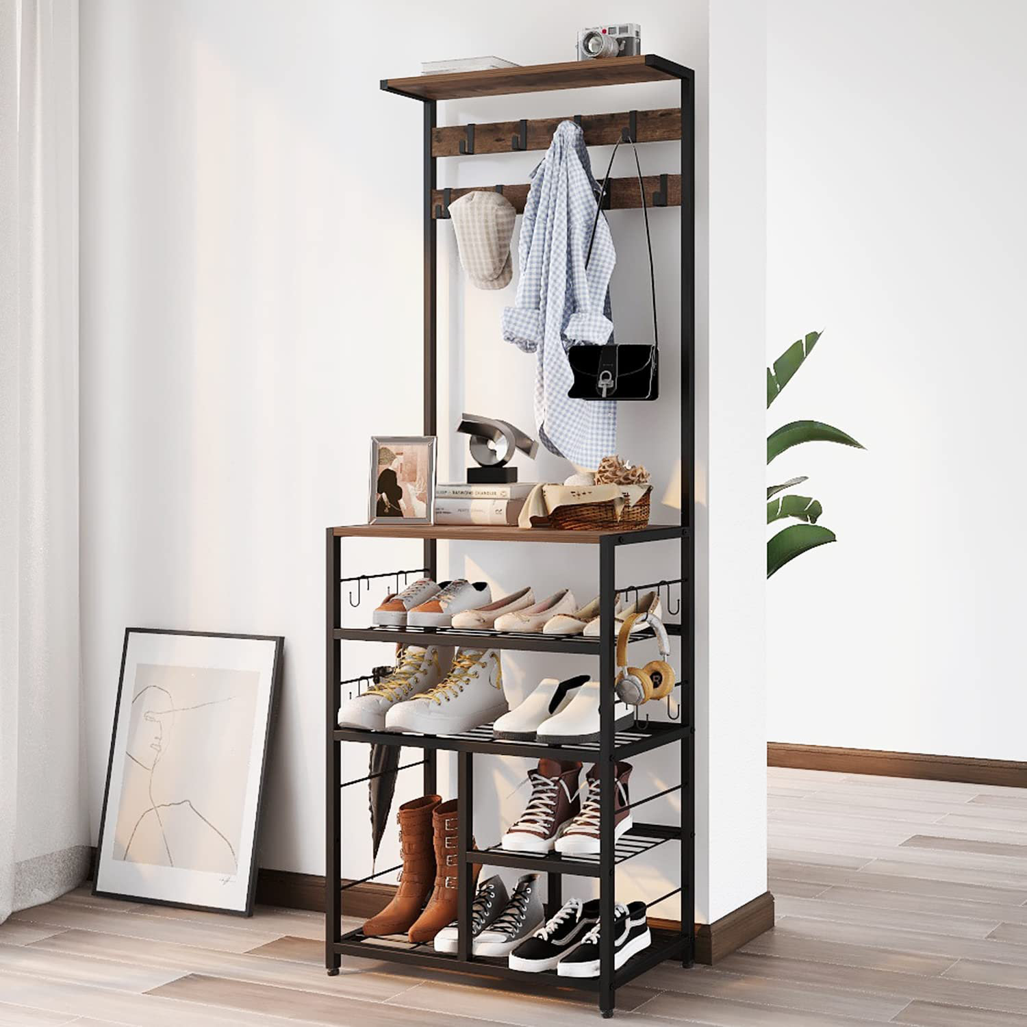 KD Iron Freestanding 9 - Hook Coat Rack | Wayfair