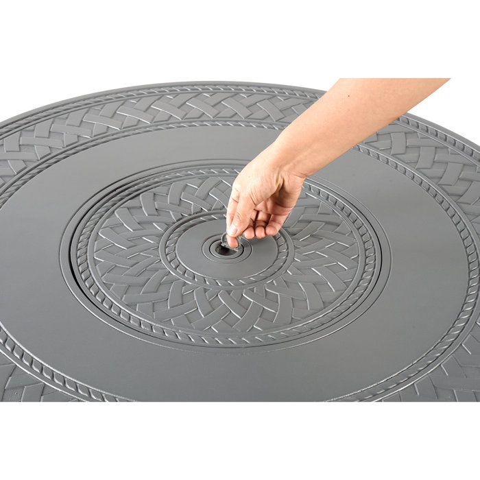 Lark Manor Delrick Round 34 In. X 34 In. Aluminum Propane Fire Pit ...