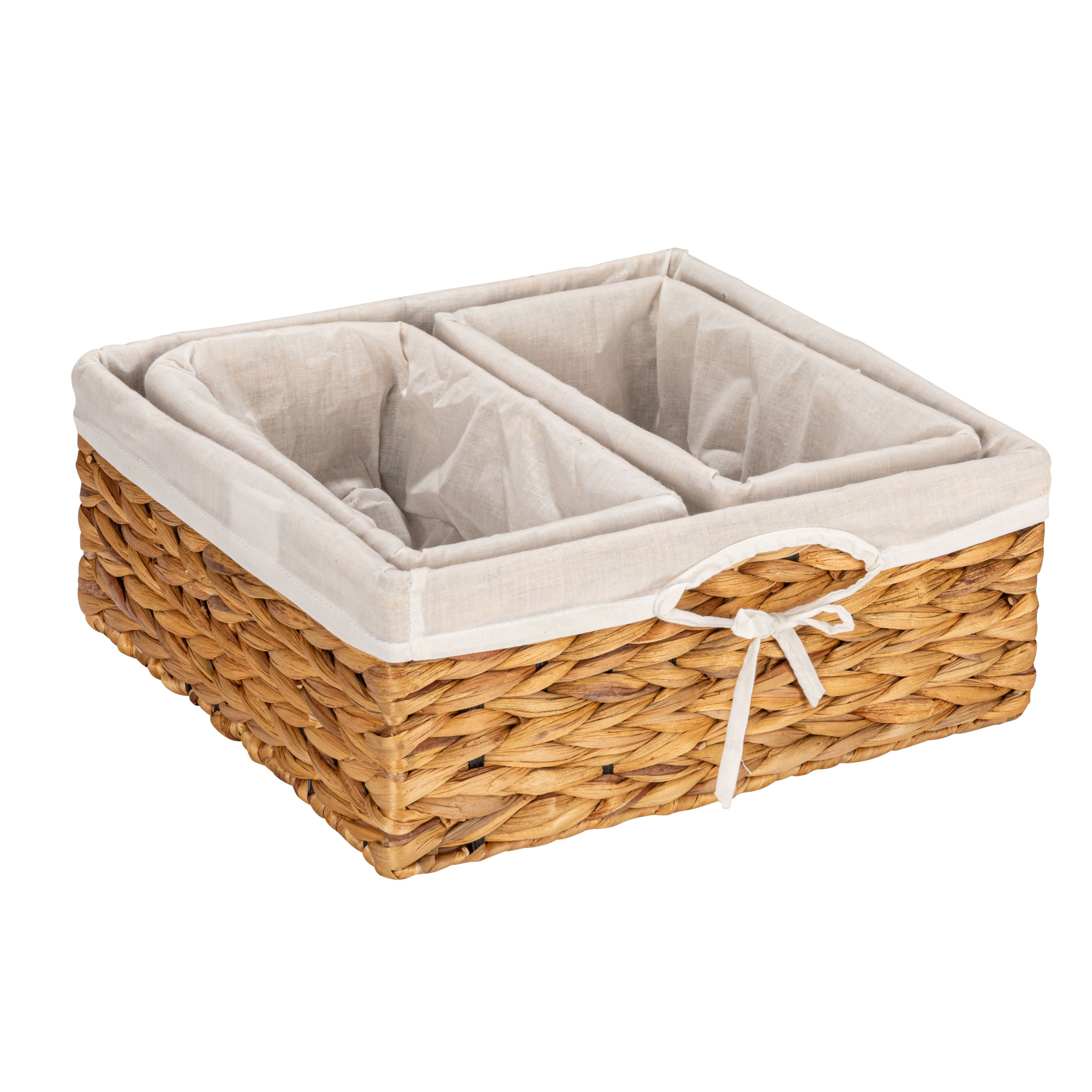 Household Essentials 3 Piece Wicker Basket Set & Reviews | Wayfair