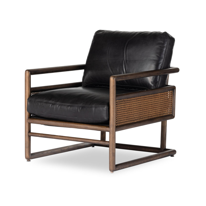 Bayou Breeze Alianah 27.5" W Genuine Leather Armchair | Wayfair