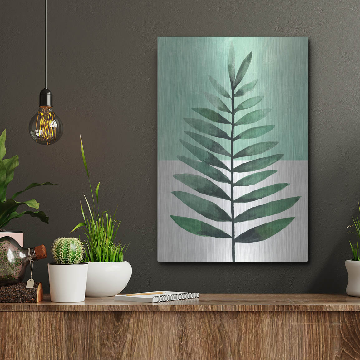 Bay Isle Home™ Verging Palm 2' by Annie Warren Metal Wall Art | Wayfair