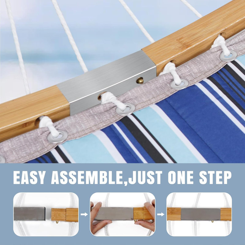 BINO Double Hammock With Spreader Bar - 2 Person Outdoor For Outside ...