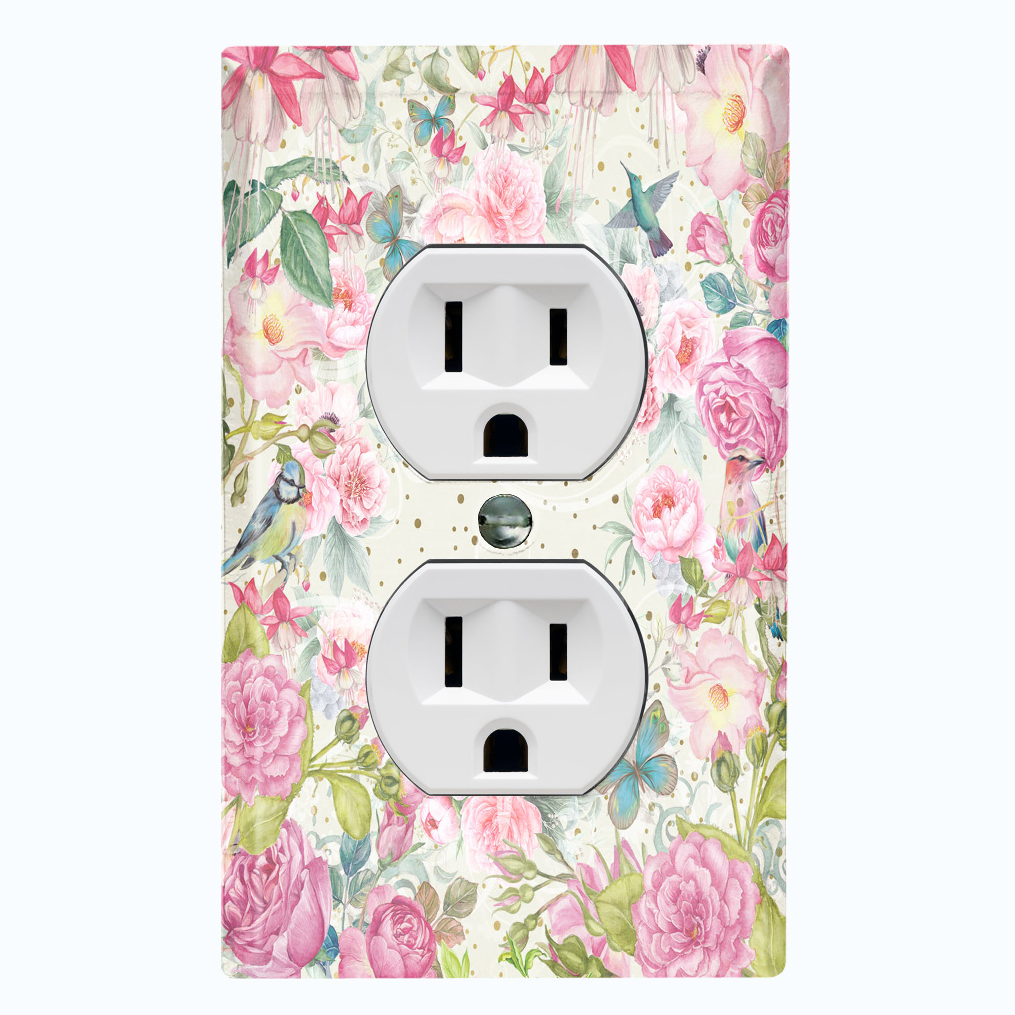 WorldAcc Metal Light Switch Plate Outlet Cover (Colourful Rose Flowers ...