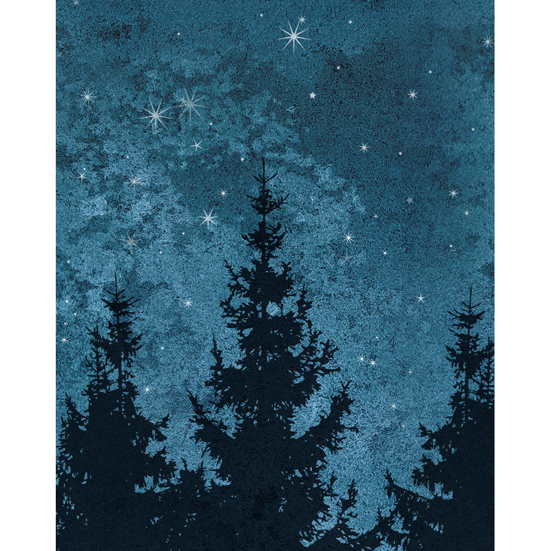 Harriet Bee Costello Forest Trees Night Scene 4-Piece Panel Peel Wall ...