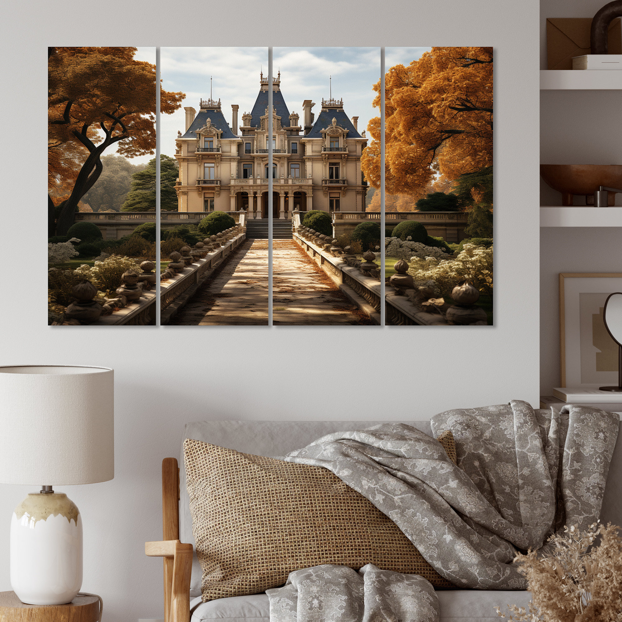 Design Art France Chateau Charisma - France Wall Decor - 4 Panels | Wayfair