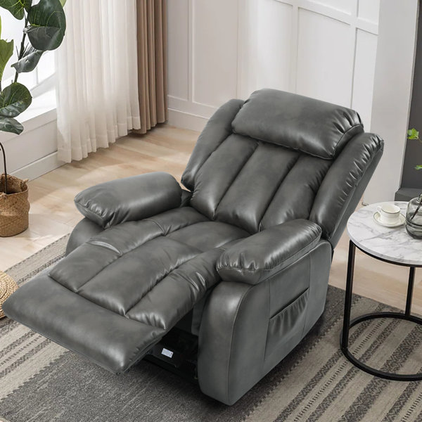 Latitude Run® Breathable Leather Dual Motor Assist Power Lift Recliner ...