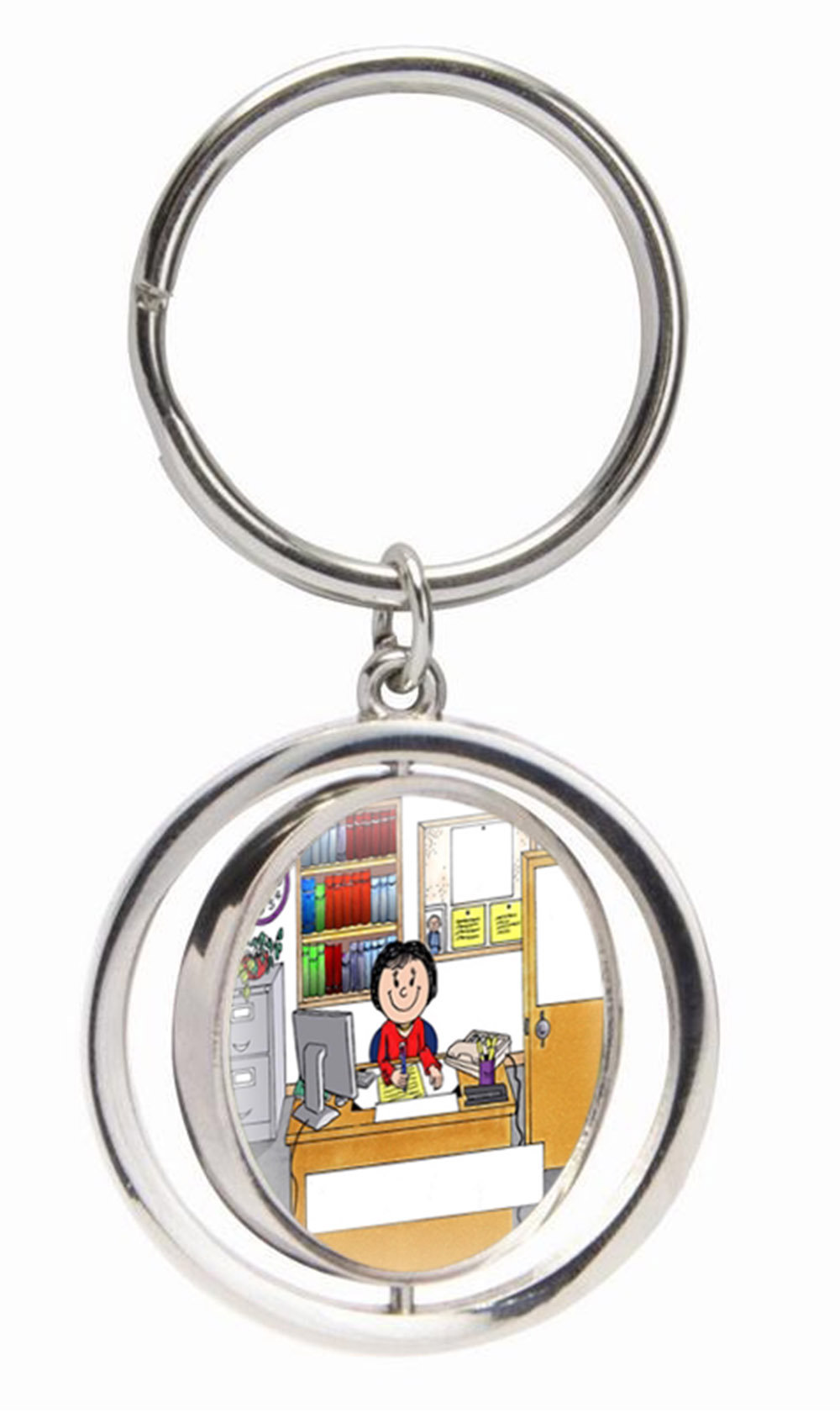 Printed Perfection Personalized Office - Female Small Spinning Key ...