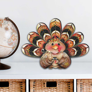 The Holiday Aisle® Be Thankful Turkey Sitter Wall Decor | Wayfair