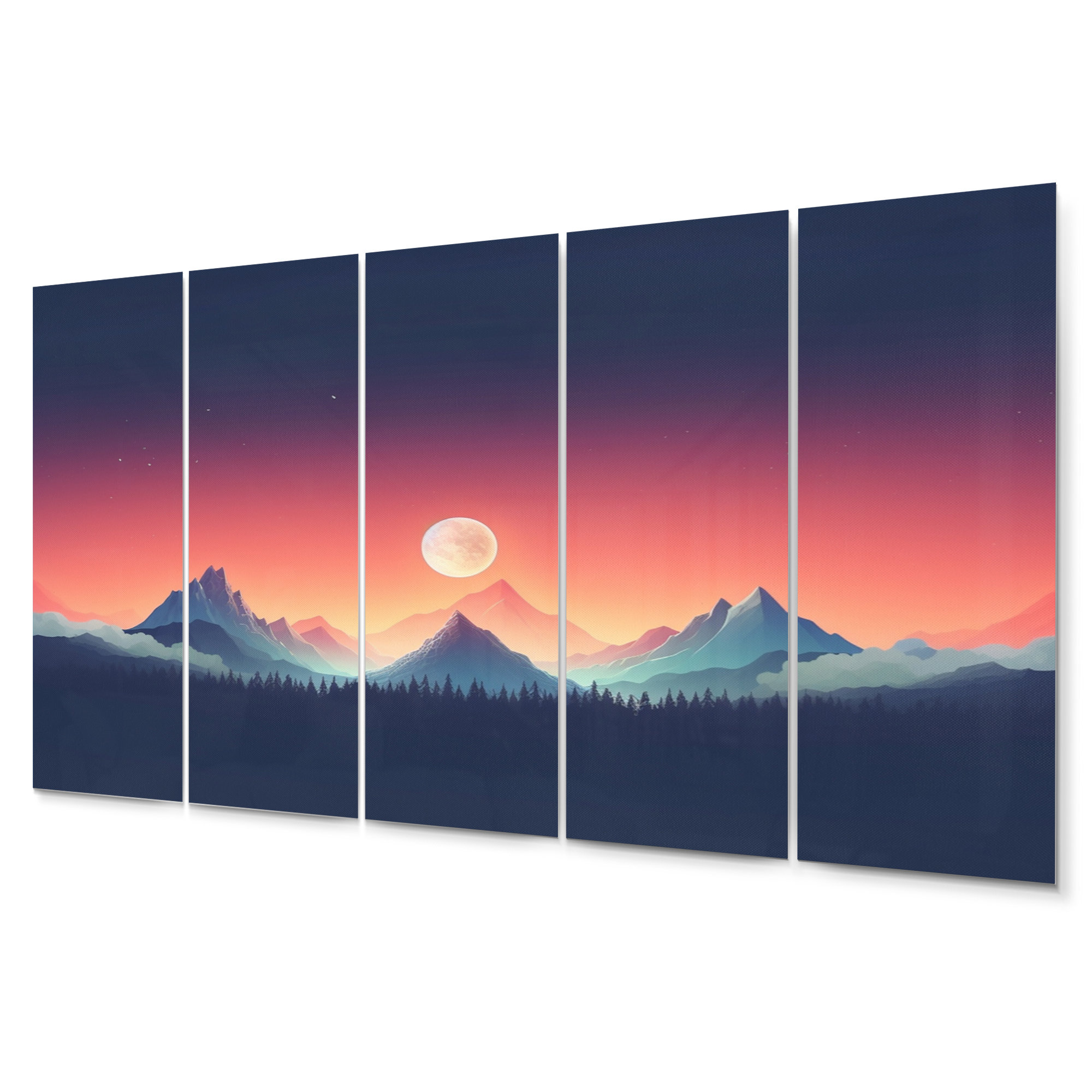 Design Art Minimalism Alpine Beauty II - Landscape Mountains Metal Art ...