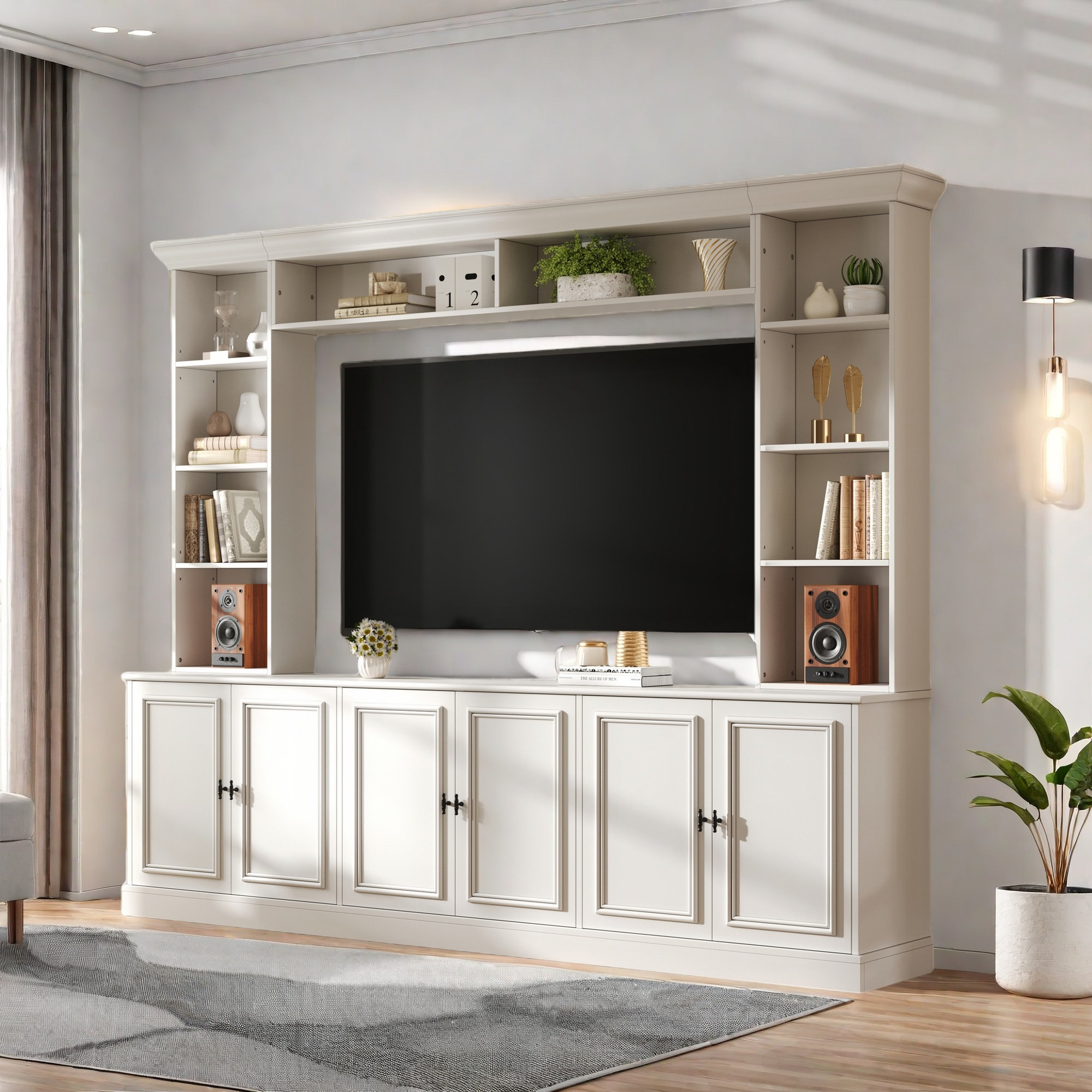 Red Barrel Studio® Entertainment Center With Bookshelves, Display ...
