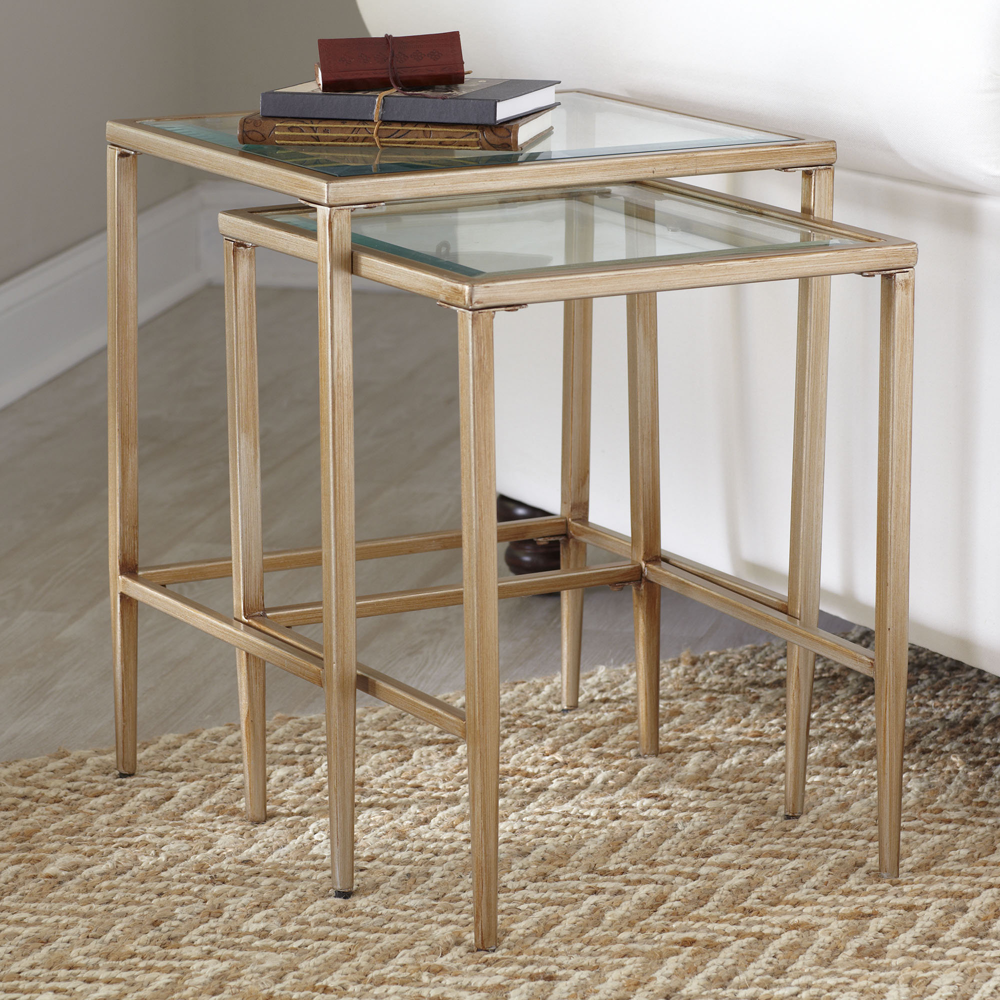Birch Lane™ Carney Glass Top Nesting Tables & Reviews | Wayfair