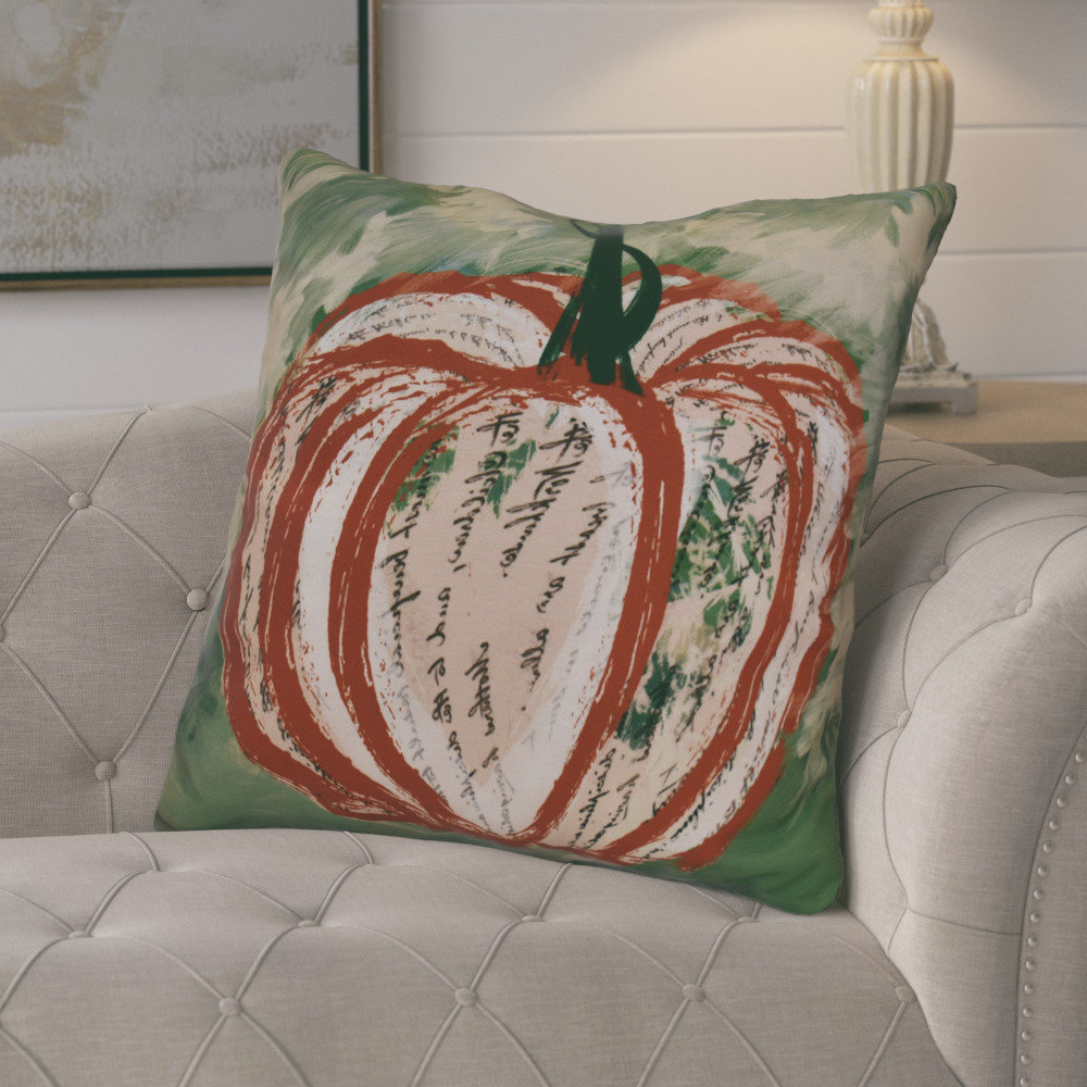 e by design Flipping for Fall Artistic Pumpkin Square Pillow Cover and ...