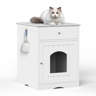 GZMWON 1 Drawer Nightstand Side Table Cat Litter Box Cat Cage Modern ...
