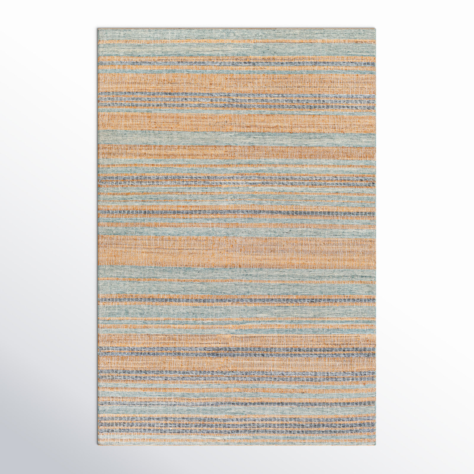 Birch Lane™ Murrayville Striped Flatweave Gray/Blue/Orange Area Rug ...