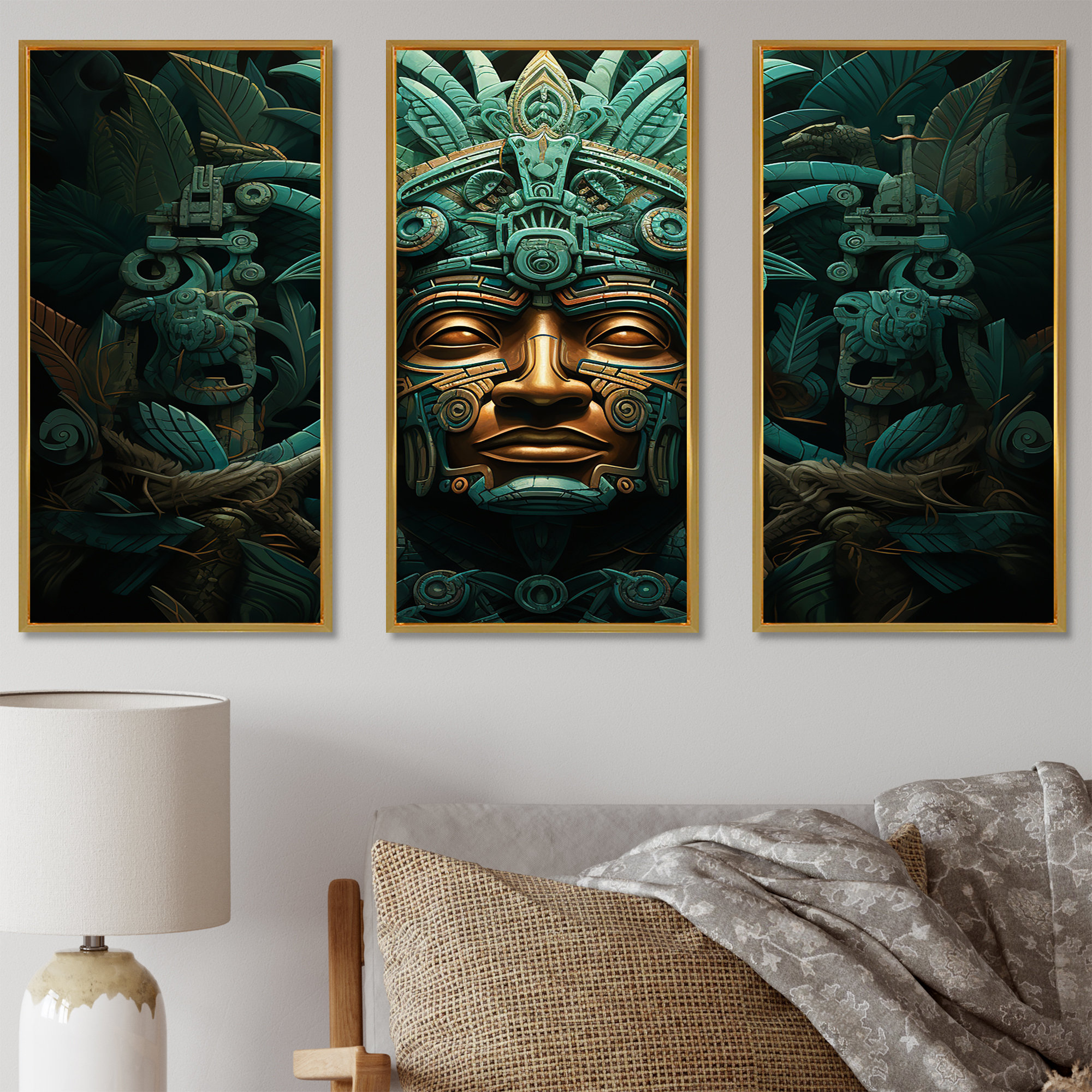 Bungalow Rose Mayan Magic Aztec Mask I - Mexican Wall Art Living Room ...